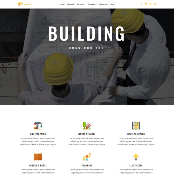 Brixel Building Construction WordPress Theme #317745