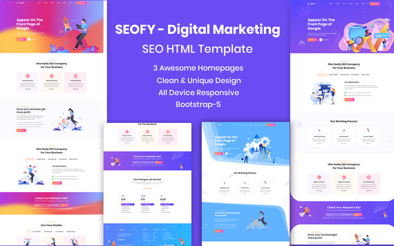 SEOFY - Digital Marketing & SEO HTML Template #285970
