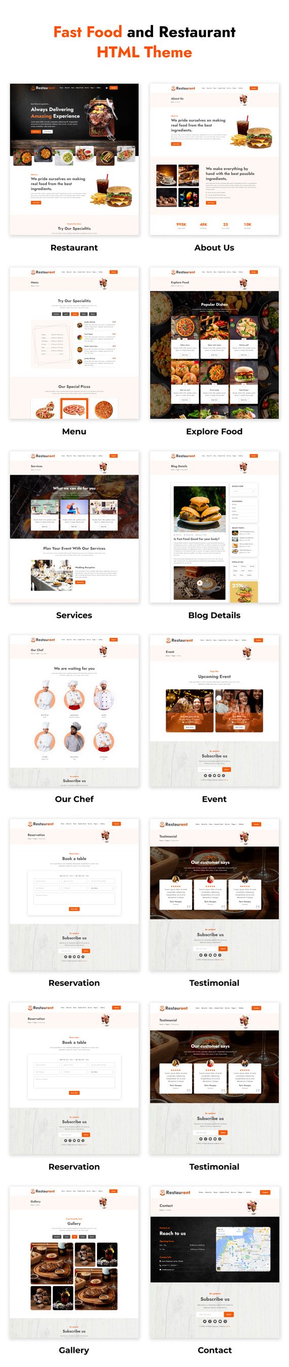 Restaurant - Restaura for Restaurant, Food & Cafe HTML template #317634
