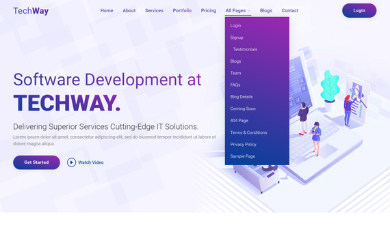 Techway - Software Development & Business Services Multipurpose Responsive Website Template #363775