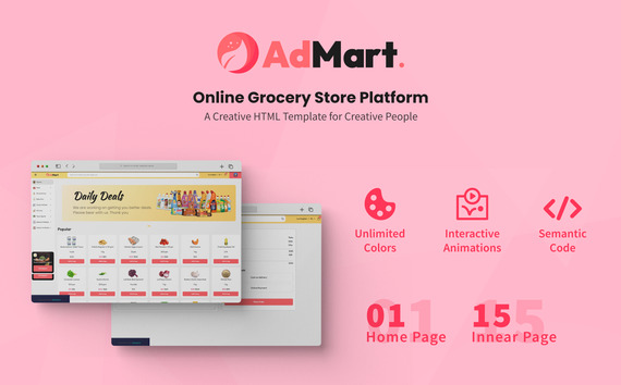 AdMart - Online Grocery Store Platform HTML Template #327788