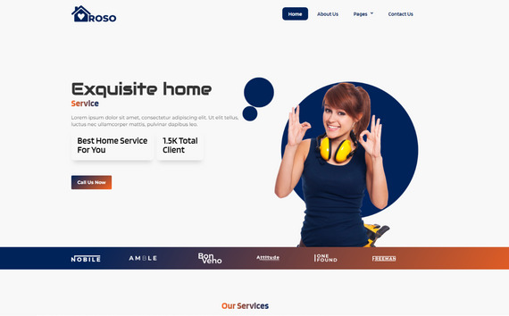 Roso Quality Home Repairing Service - Wordpress Theme #338656