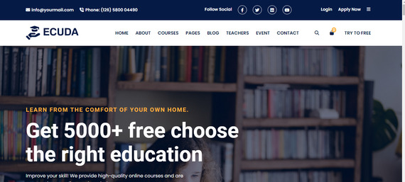 Ecuda - Education & Online Courses HTML Template #301031