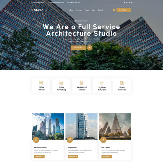 Stured - Architecture Design Wordpress Theme #446290