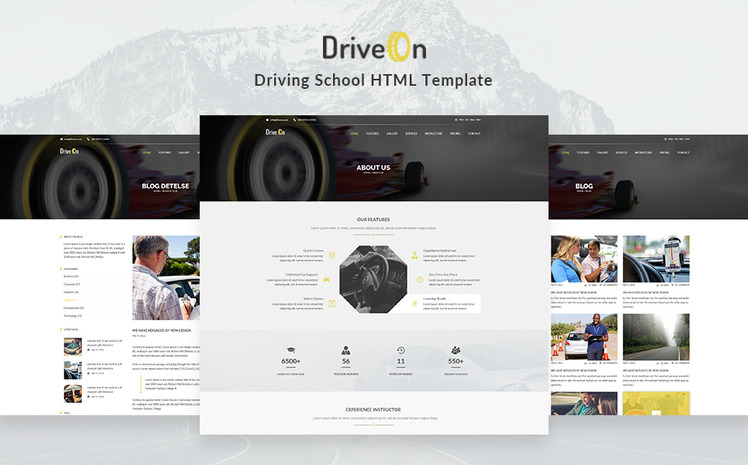 DriveOn – Driving School Website Template #68761