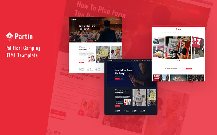 Partin - Political Campaign and Party HTML5 Responsive Website Template ...
