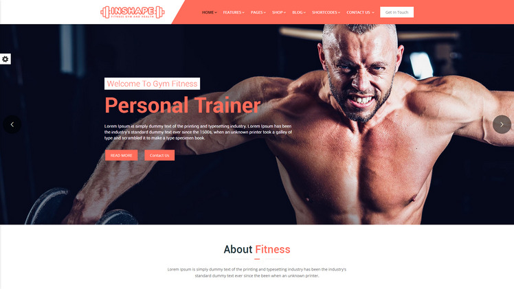 InShape: Gym, Body Building, Fitness Website Template #68889