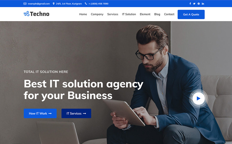 Techno - Best IT Solution & Multi-Purpose HTML5 Template + RTL #101273