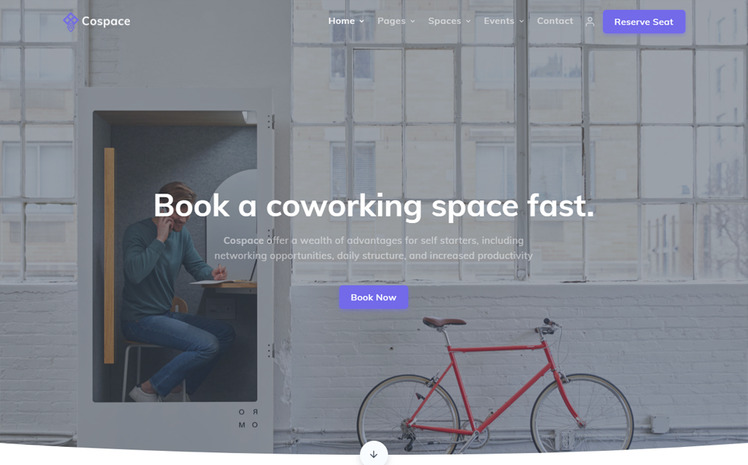 Cospace - Coworking & Rental Space Website Template #112221
