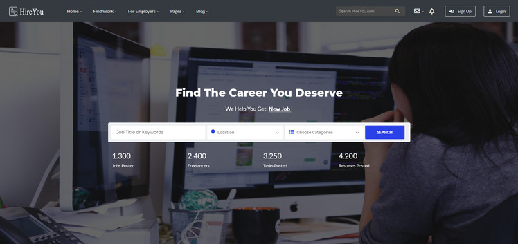 Hireyou - Job Board HTML Website Template #91719