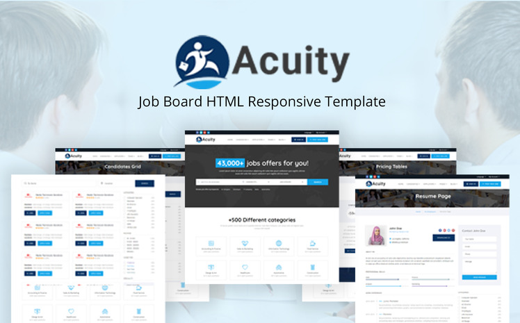 Acuity - Job Board HTML Responsive Website Template #117882