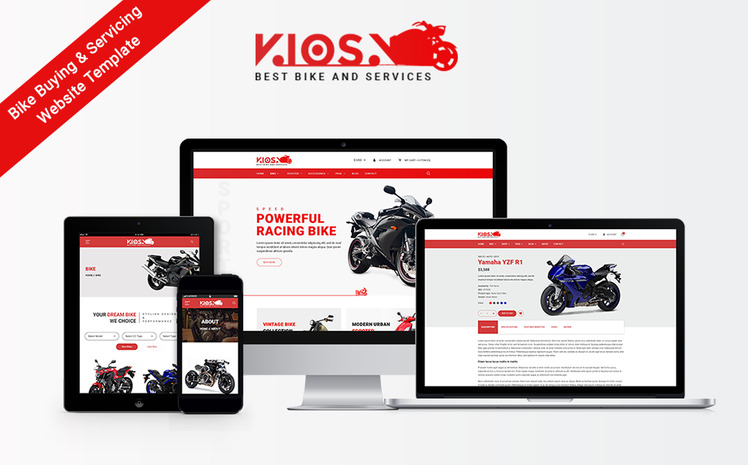 Kiosk Bike - Motor Cycle eCommerce HTML5 Website Template #113114
