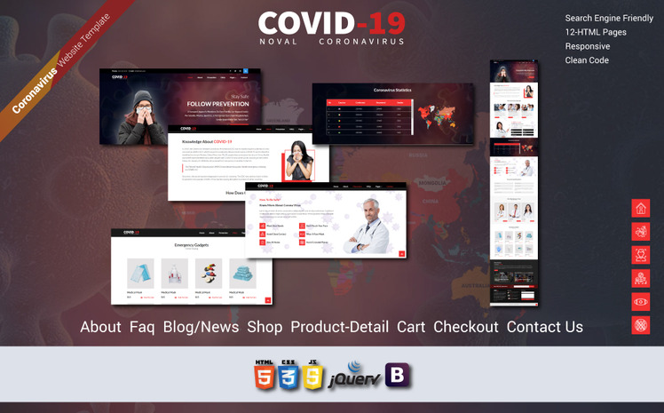 Corona Virus Website Template #100024