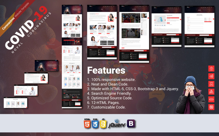 Corona Virus Website Template #100024