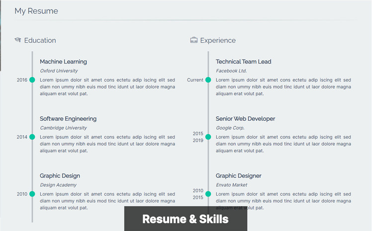 Kyan - Personal, CV and Resume Bootstrap HTML Website Template #186325