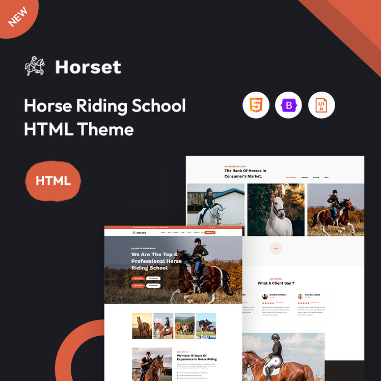 Horset – Equestrian Club and Horse Riding School Website Template #301214