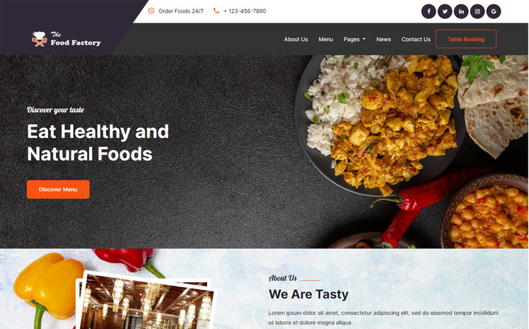 Restaurant HTML Website Template #326212