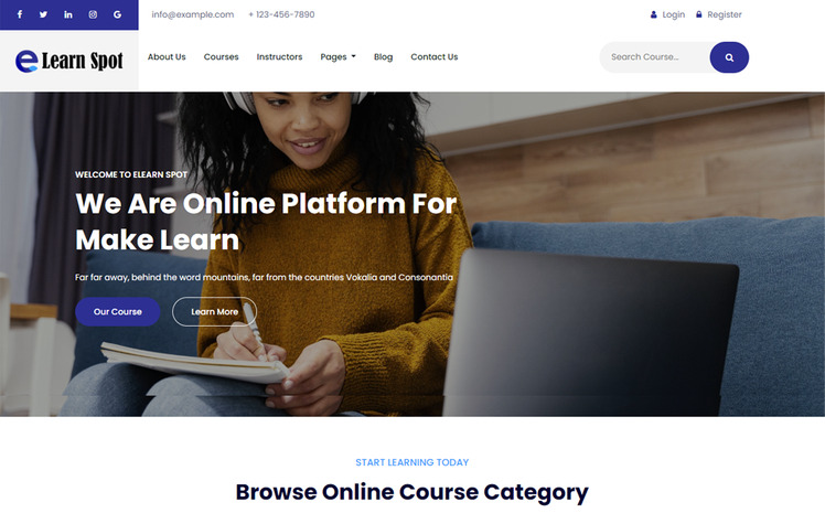 Online Course & Education HTML Website Template #333029