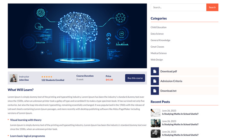 Bright Academy - Career Education Website HTML Template #349861