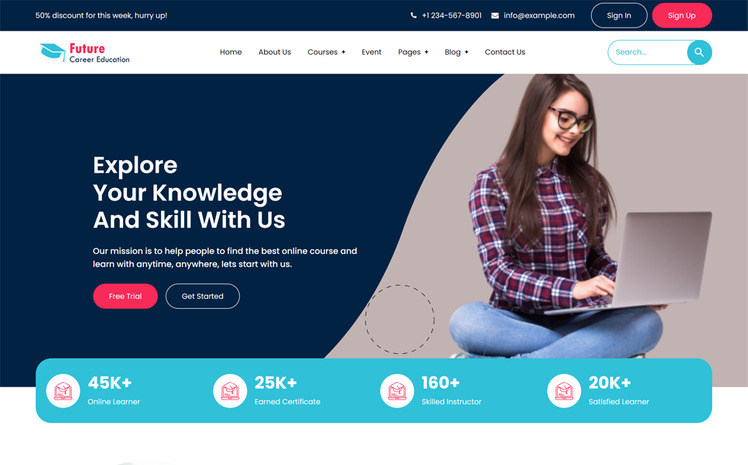 Future Career Education - Website Responsive HTML Template #344048