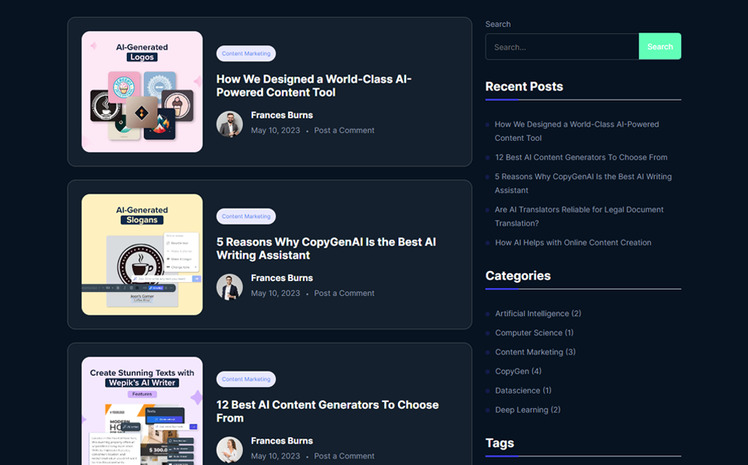 TextoPic - AI Text-to-Image Generator HTML Website Template #351409