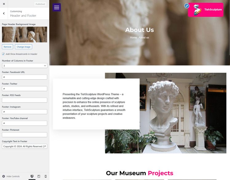 TishSculpture - Sculpture Museum WordPress Theme #390476