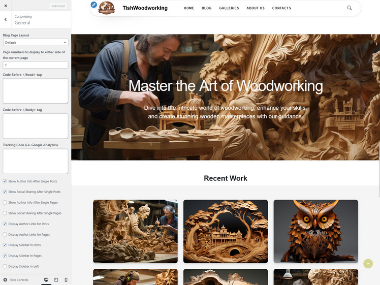 TishWoodworking - Woodworking WordPress Template #370062