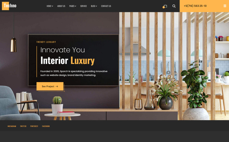 Techno Architecture & Interior Design HTML5 Template #251069