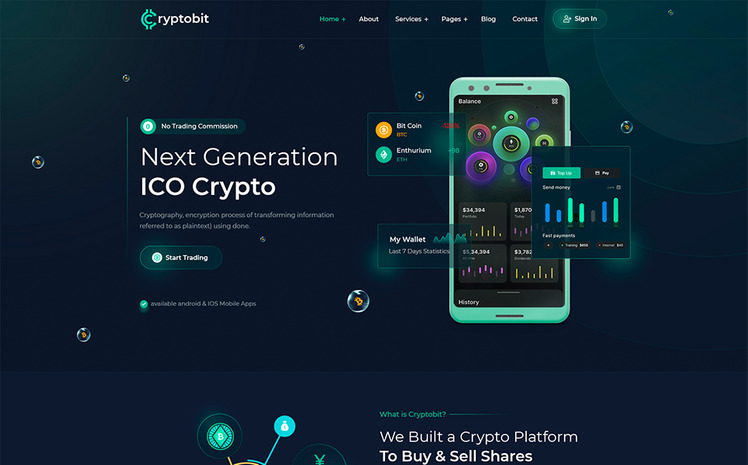 Cryptobit - Financial Technology & Crypto Currency WordPress Theme #313063