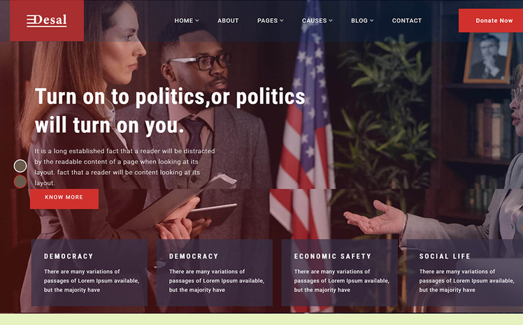 Desal - Political & Candidate/City Government HTML5 Template #200381