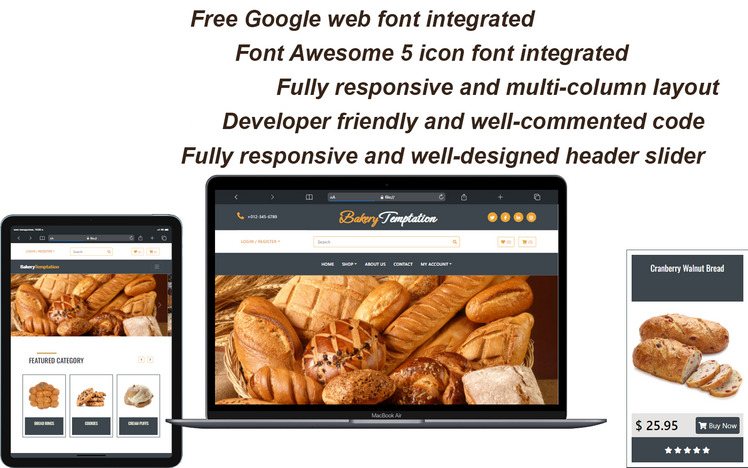 Bakery Templates - HTML and CSS Website Templates with Responsive ...