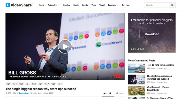 VideoShare Pro - WordPress Video Theme #319162