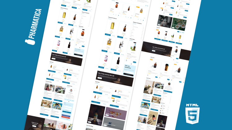Pharmatica Modern Online Pharmacy HTML5 Ecommerce Website Template #251065