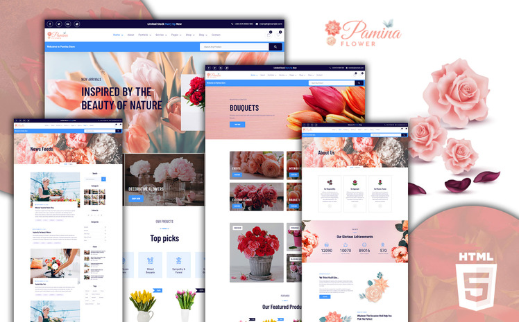 Pamina Swift Florist and Flower Shop HTML5 Website template #189322