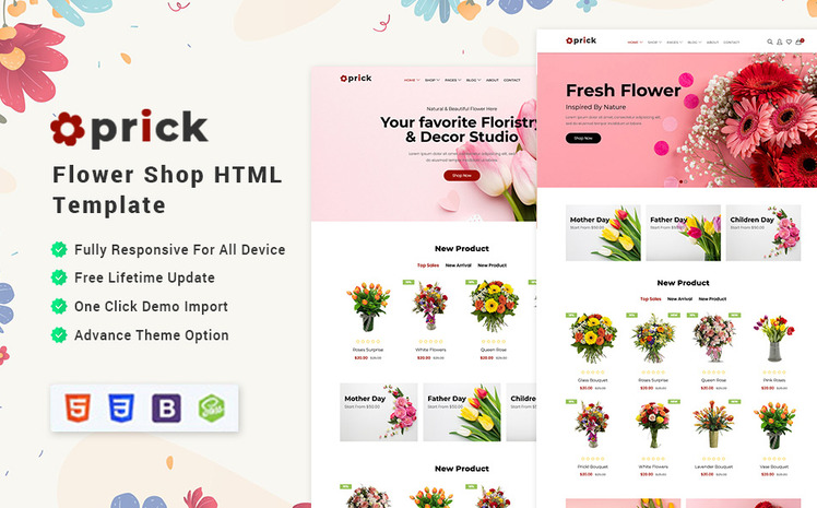 Prick - Flower Shop HTML Template #220519