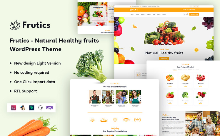 Frutics - Natural Healthy fruits WordPress Theme #361797