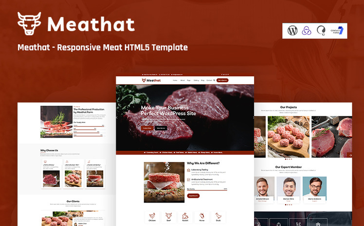 Meathat - Responsive Meat Website Template #207377