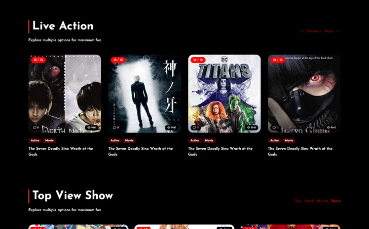 Anime-Manga-Hub - Anime and Manga Online HTML5 Website Template #317631