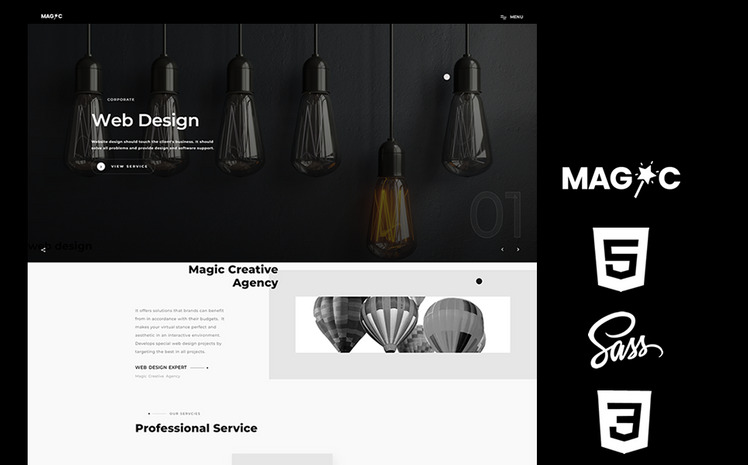 Magic Creative Agency HTML5 CSS3 Theme Website Template #224555