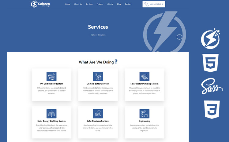 Solaren - Solar Energy Html5 Css3 Theme Website Template #235684