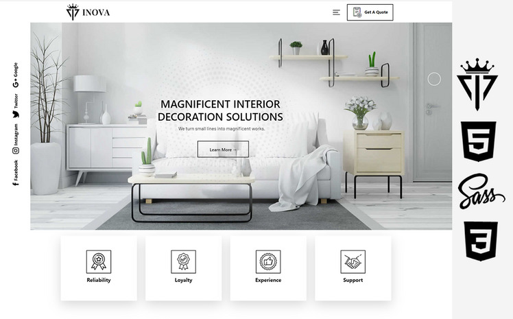 Inova - Interior & Furniture Manufacturing Html5 Css3 Theme Website ...