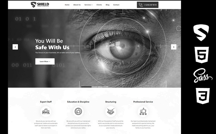 Shield - Security & Protection Service Html5 Css3 Theme Website ...