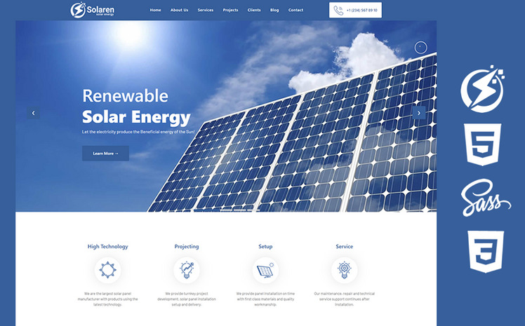 Solaren - Solar Energy Html5 Css3 Theme Website Template #235684
