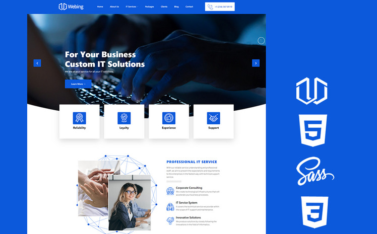Webing - IT Solutions Html5 Css3 Theme Website Template #232360