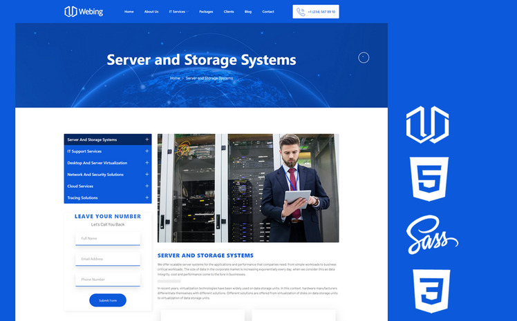 Webing - IT Solutions Html5 Css3 Theme Website Template #232360