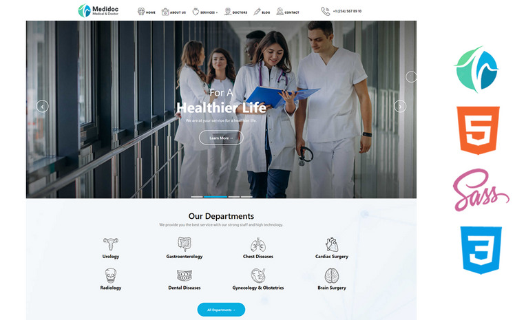 Medidoc - Medical & Doctor Html5 Css3 Theme Website Template #243578