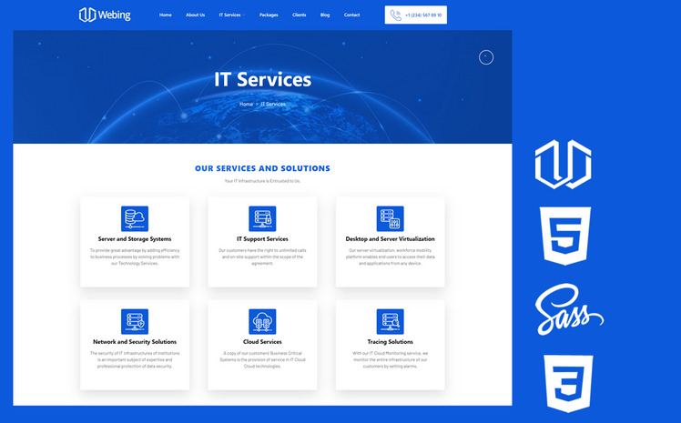 Webing - IT Solutions Html5 Css3 Theme Website Template #232360