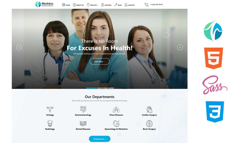 Medidoc - Medical & Doctor Html5 Css3 Theme Website Template #243578