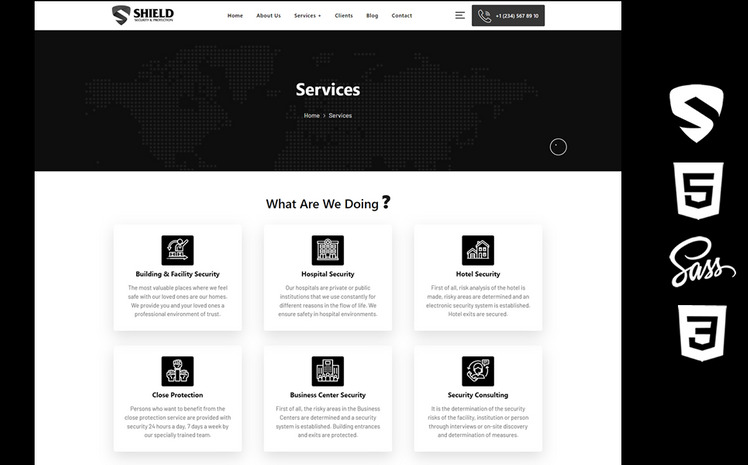 Shield - Security & Protection Service Html5 Css3 Theme Website ...