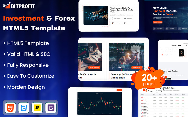BitProfit - Investment and Forex HTML5 Template #255983